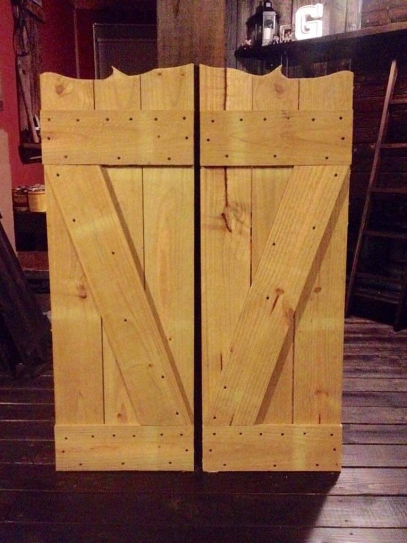 Rustic Wooden Saloon Doors unstained | Etsy