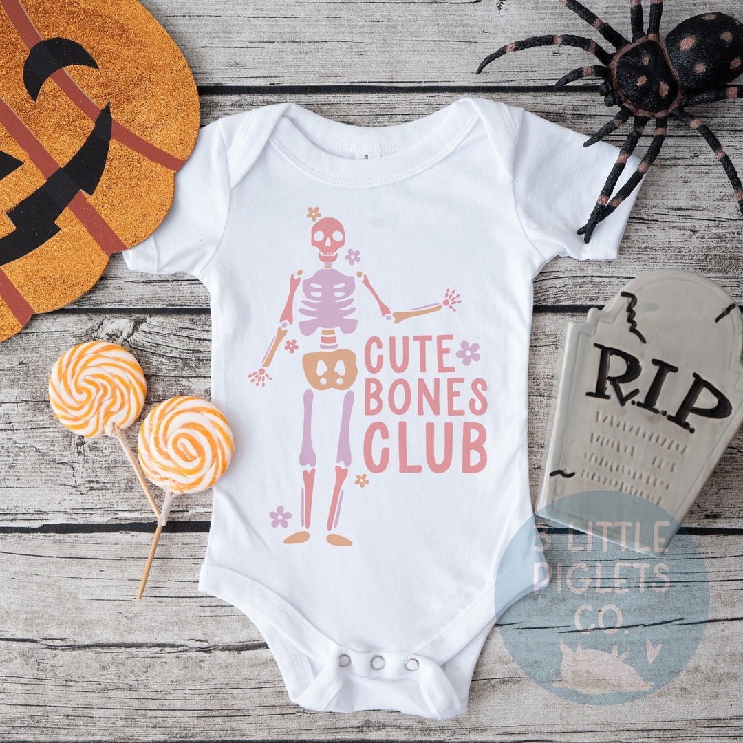 Cute Bones Club Skeleton Onesie® Halloween Onesie® for Girls Baby ...