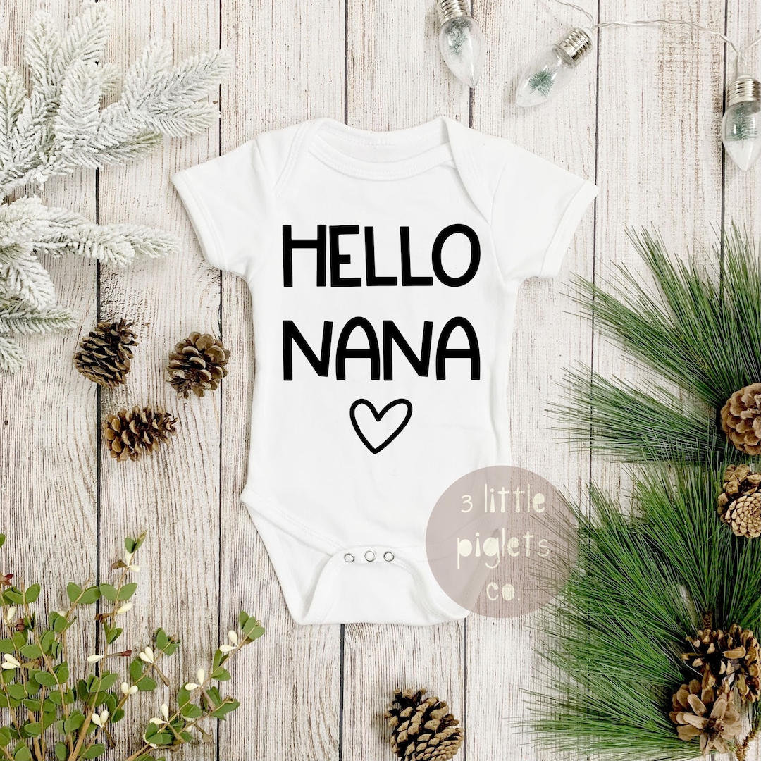 Hello Nana Pregnancy Announcement Onesie®, Pregnancy Reveal ...