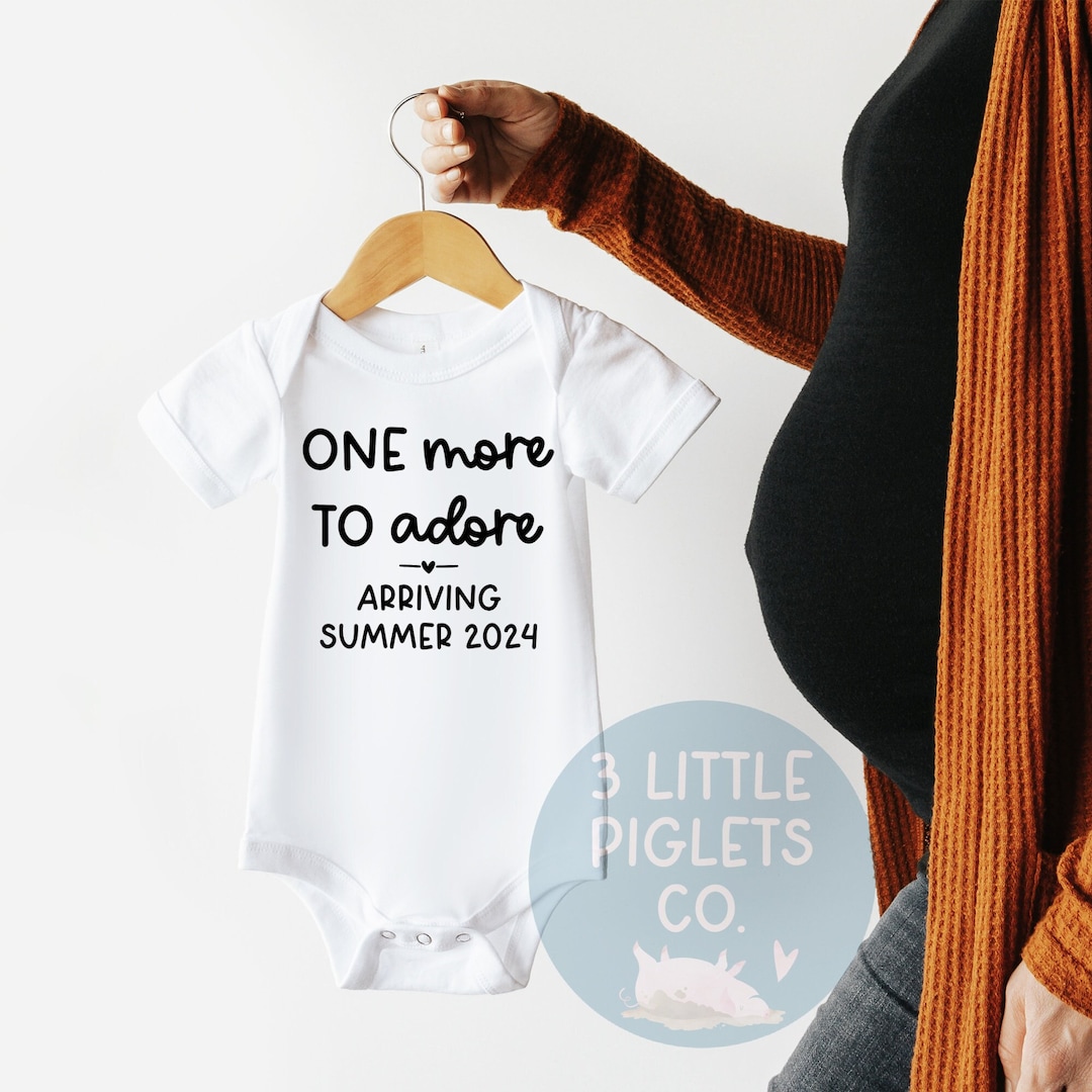 One More to Adore, Pregnancy Announcement Onesie®, Baby Announcement ...