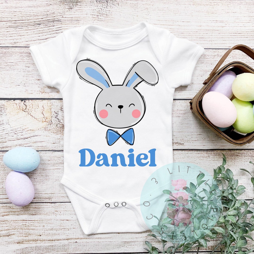 Easter Bunny Boy Onesie® First Easter Boy First Easter Name Onesie ...