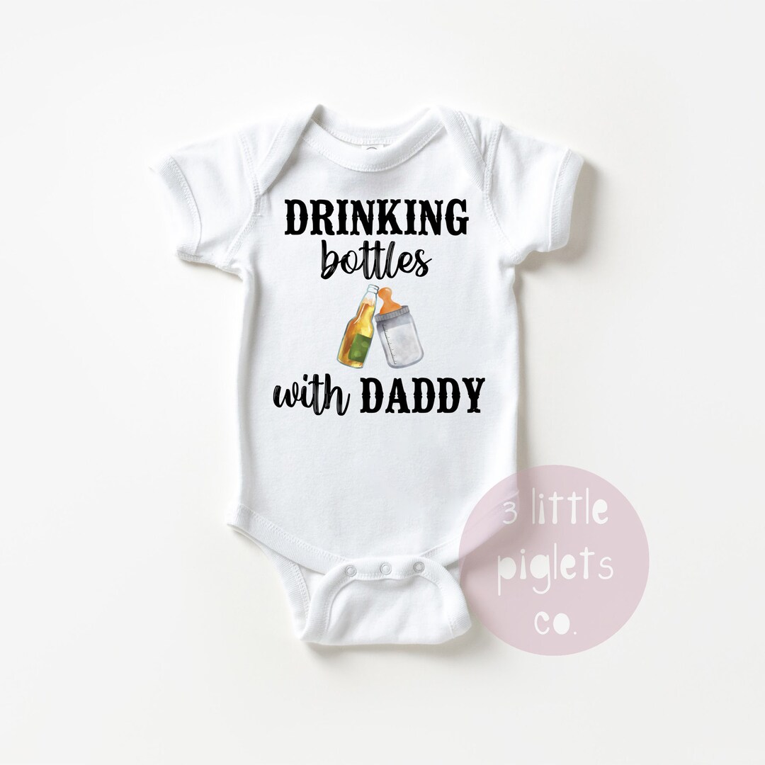 Drinking Bottles With Daddy Onesie®, Fathers' Day Onesie®, Baby Shower ...