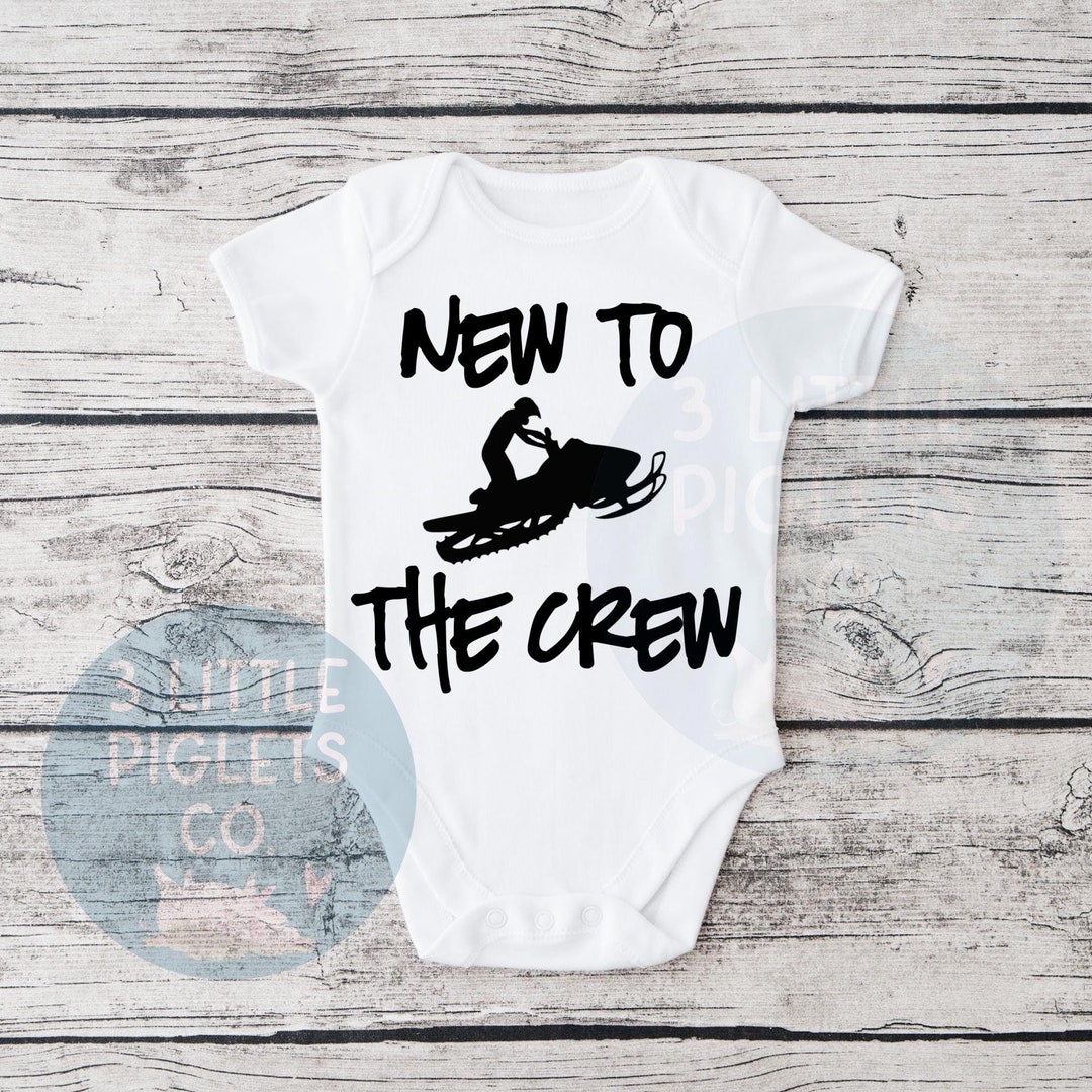 New to the Crew Snowmobile Onesie® Snowmobile Baby Onesie® Sled Baby ...