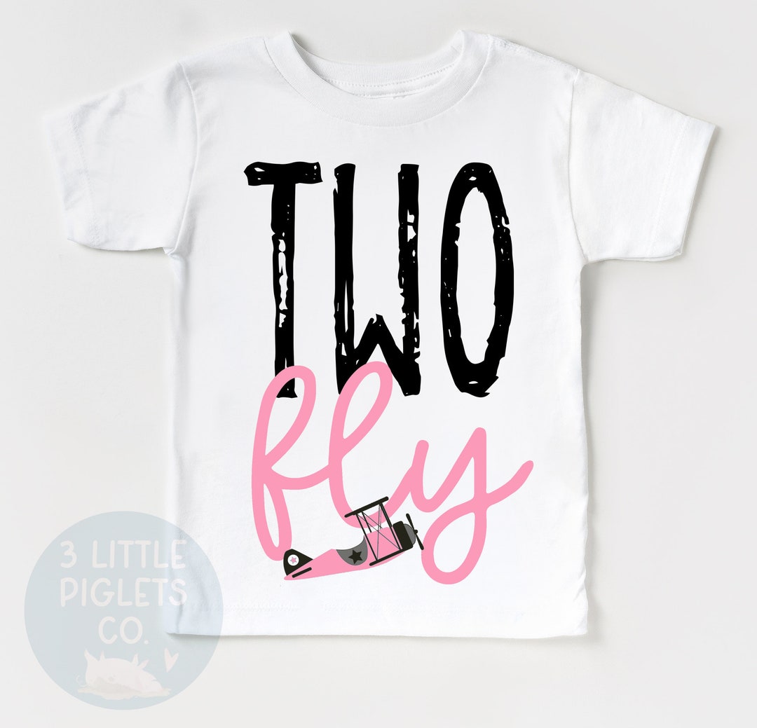 TWO Fly, Pink Girls Airplane Birthday Shirt, Airplane Birthday Theme ...