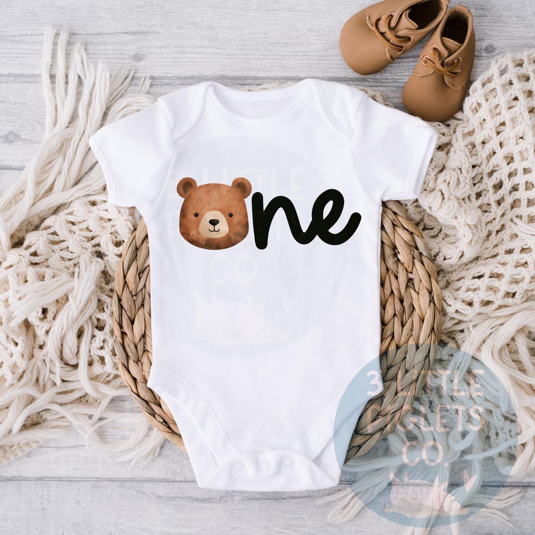 Bear First Birthday ONE Bear Birthday Onesie® Boy 1st Birthday First ...