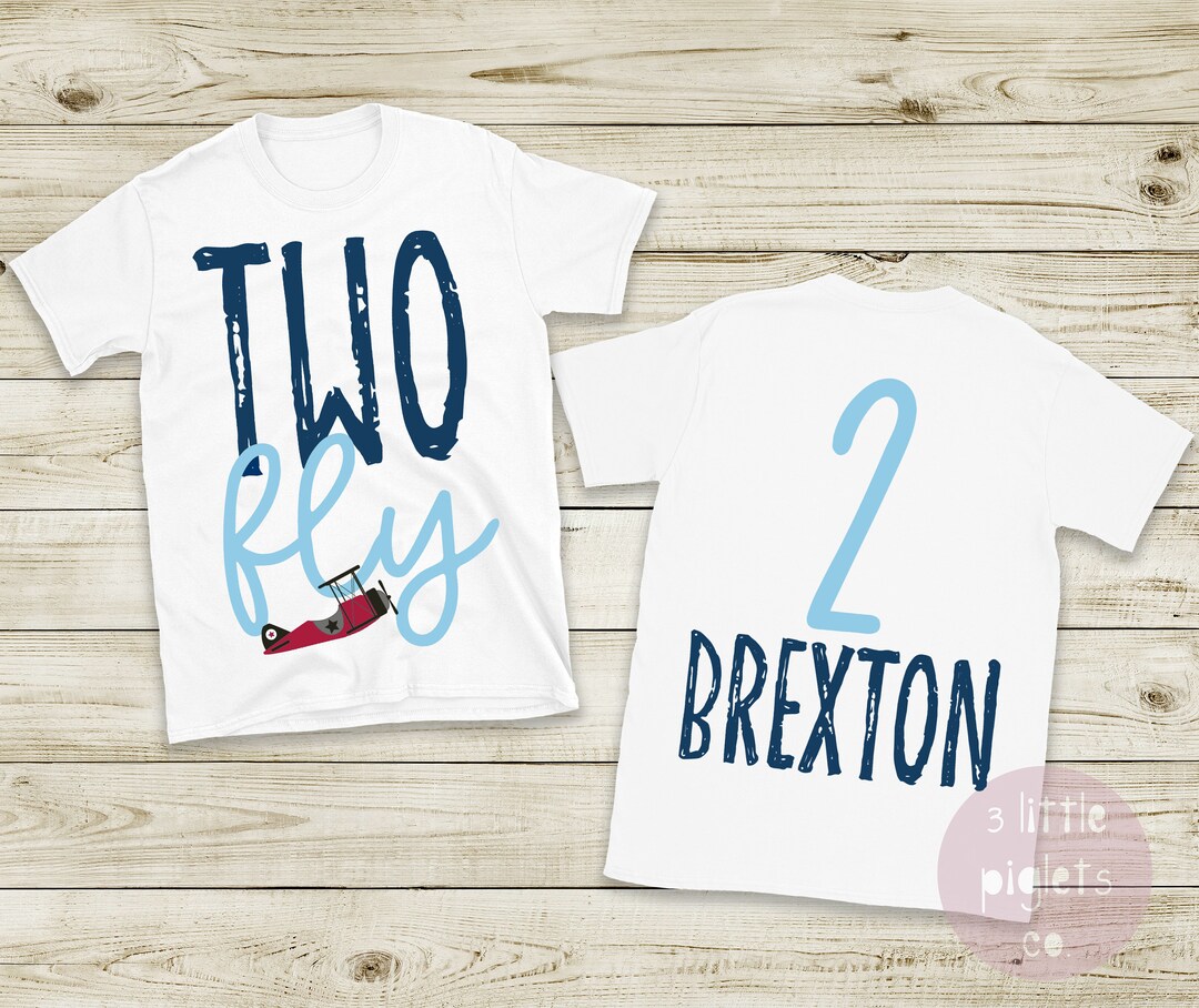 Boy Airplane Birthday Shirt TWO Fly Birthday Shirt Birthday Boy Toddler ...