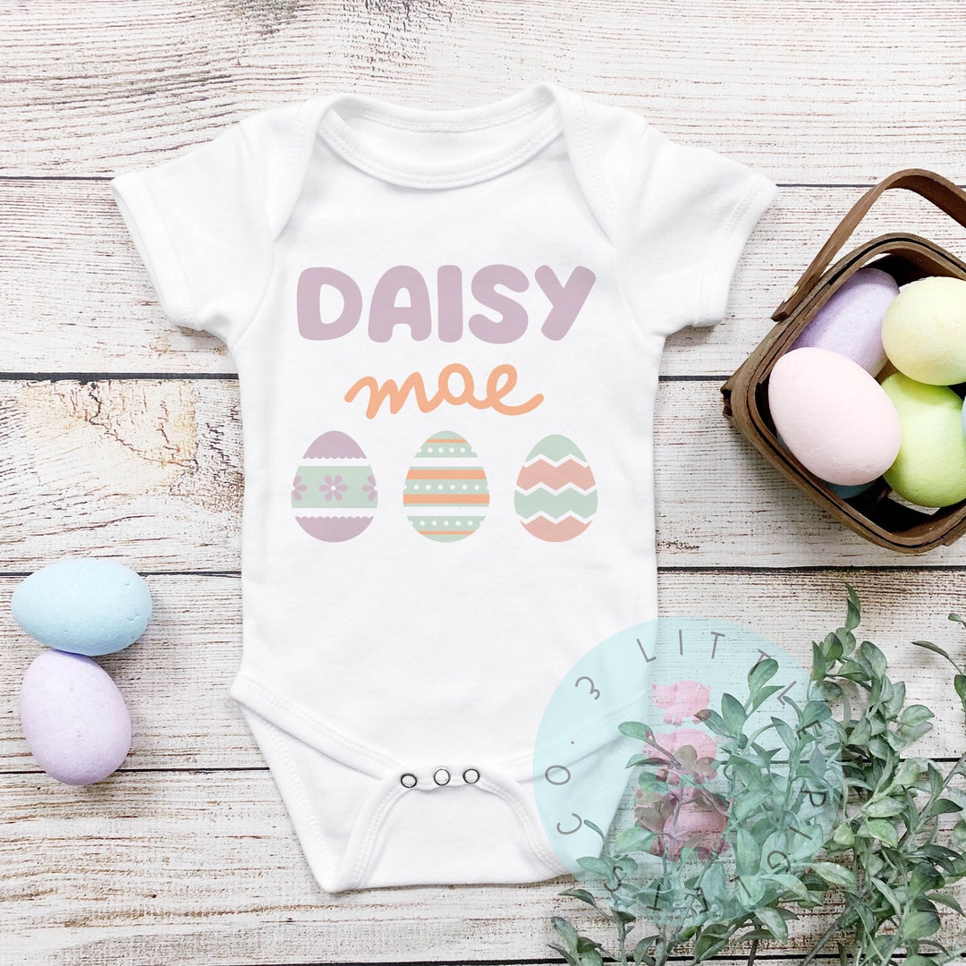 Easter Egg Girl Name Onesie®, First Easter, Girl First Easter, Easter ...