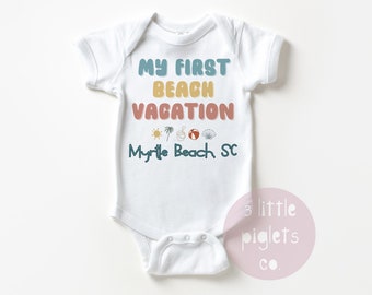 My First Beach Vacation Onesie®, Beach Baby Bodysuit, Baby's First ...