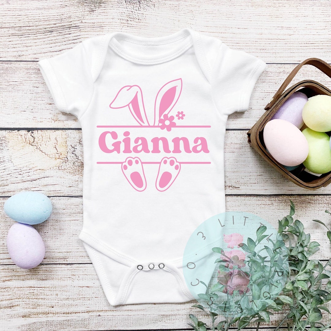 Easter Bunny Girl Name Personalized First Easter Onesie® 1st Easter ...