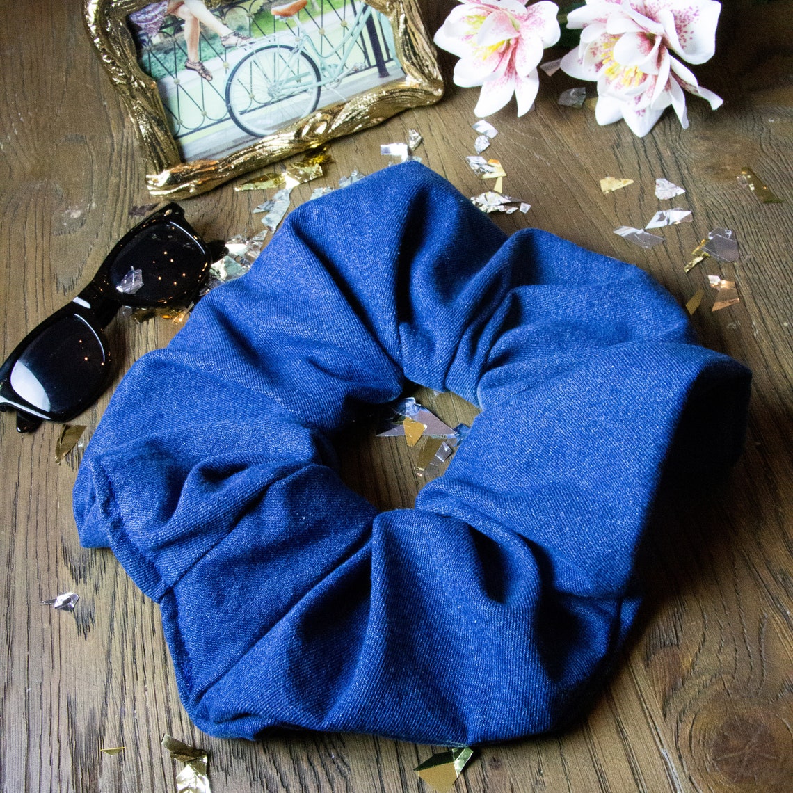 Upcycled Oversized Giant Denim Scrunchie - Etsy