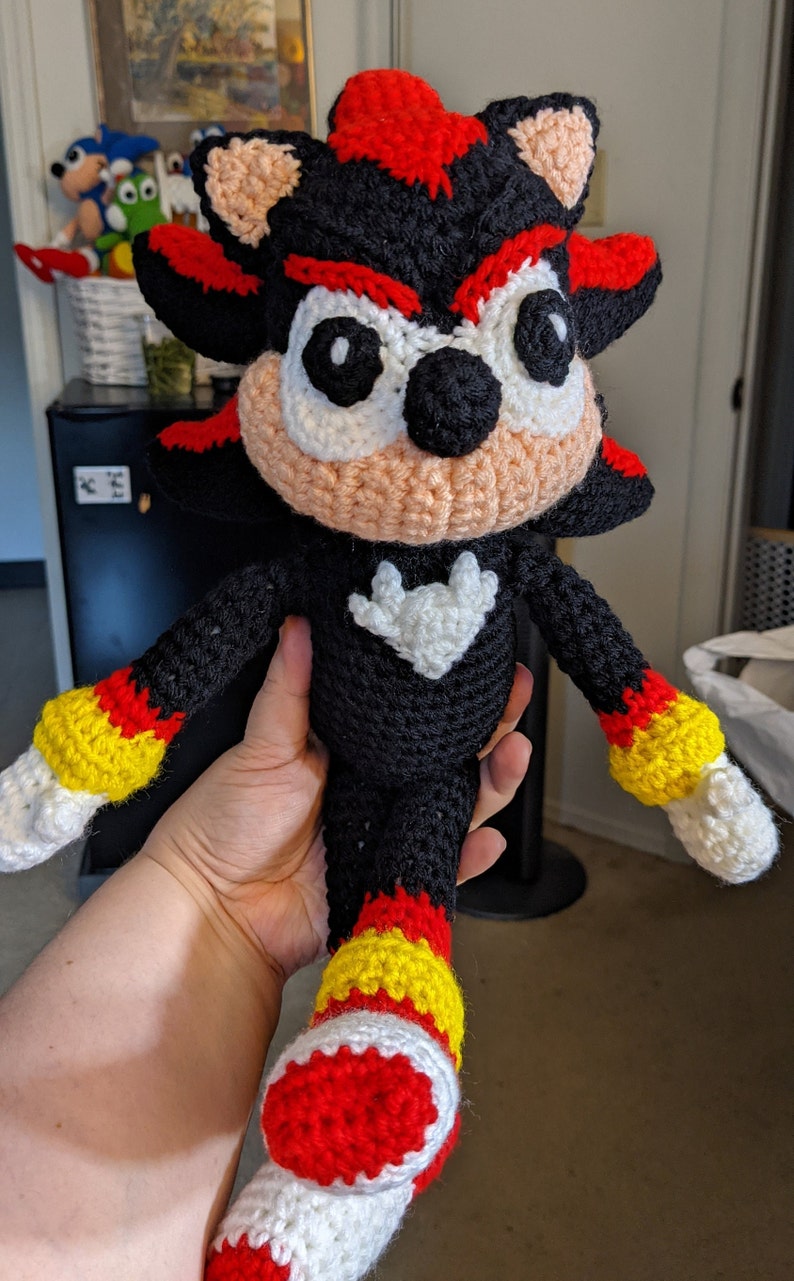 Shadow the Hedgehog Crochet Doll - Etsy