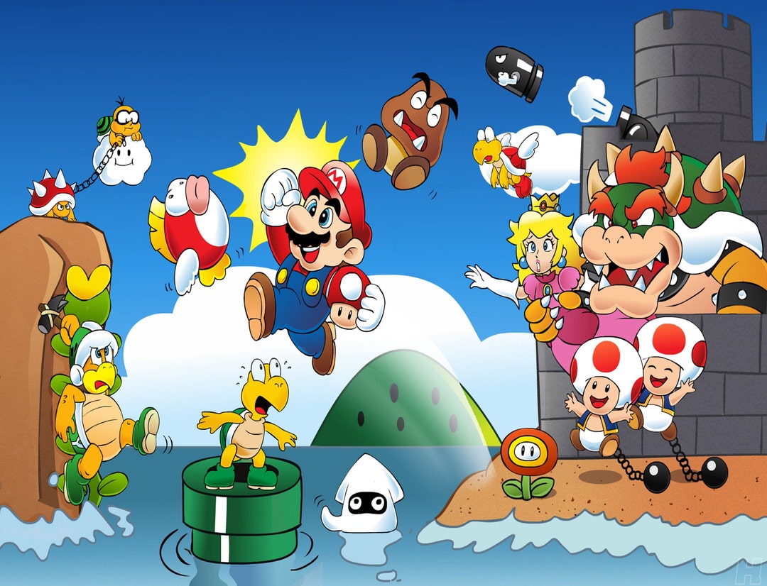 Mario Bros Poster Print 8.5x11 - Etsy