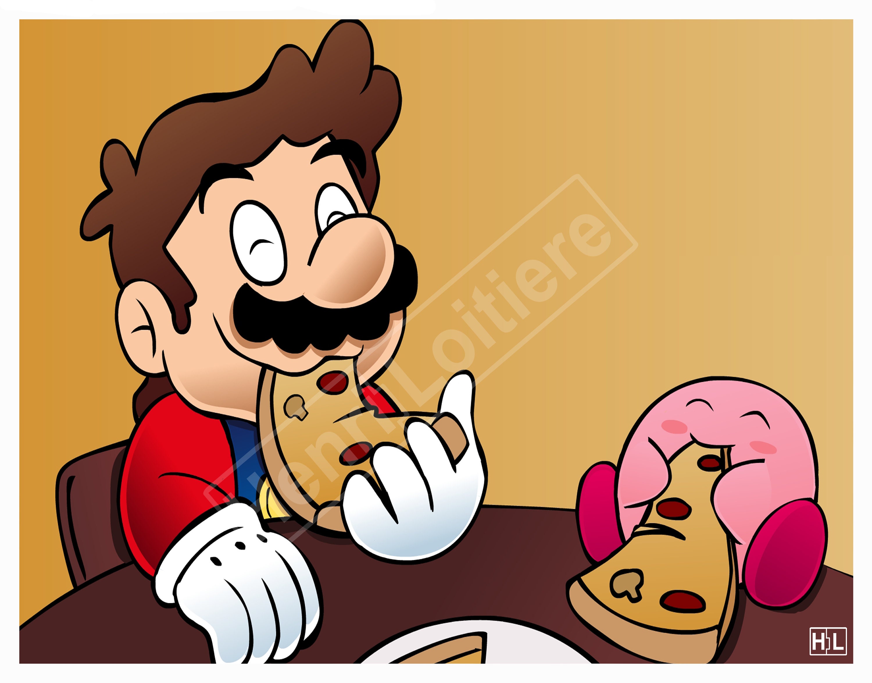 Kirby Eating Mario