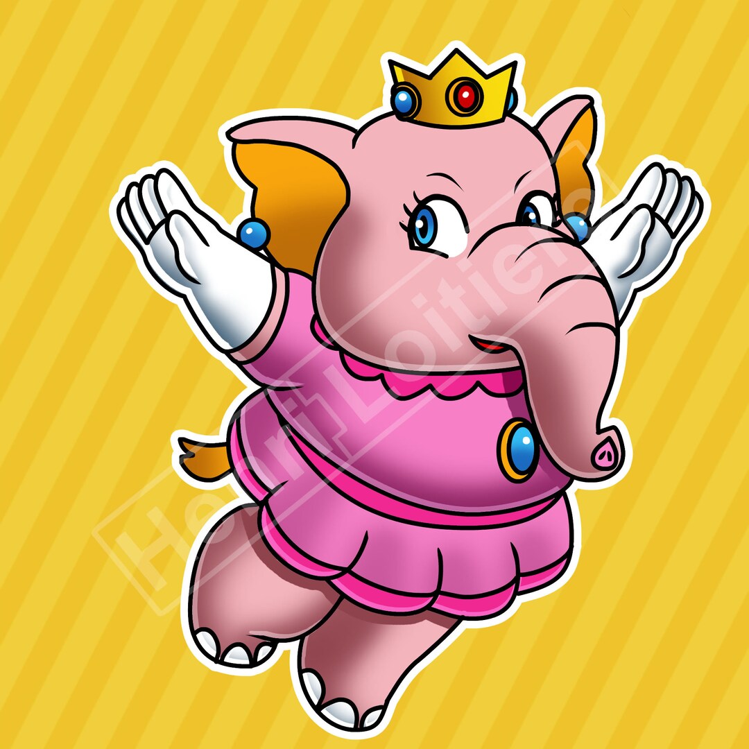 Super Mario Wonder Bros. Sticker Elephant Princess Peach - Etsy