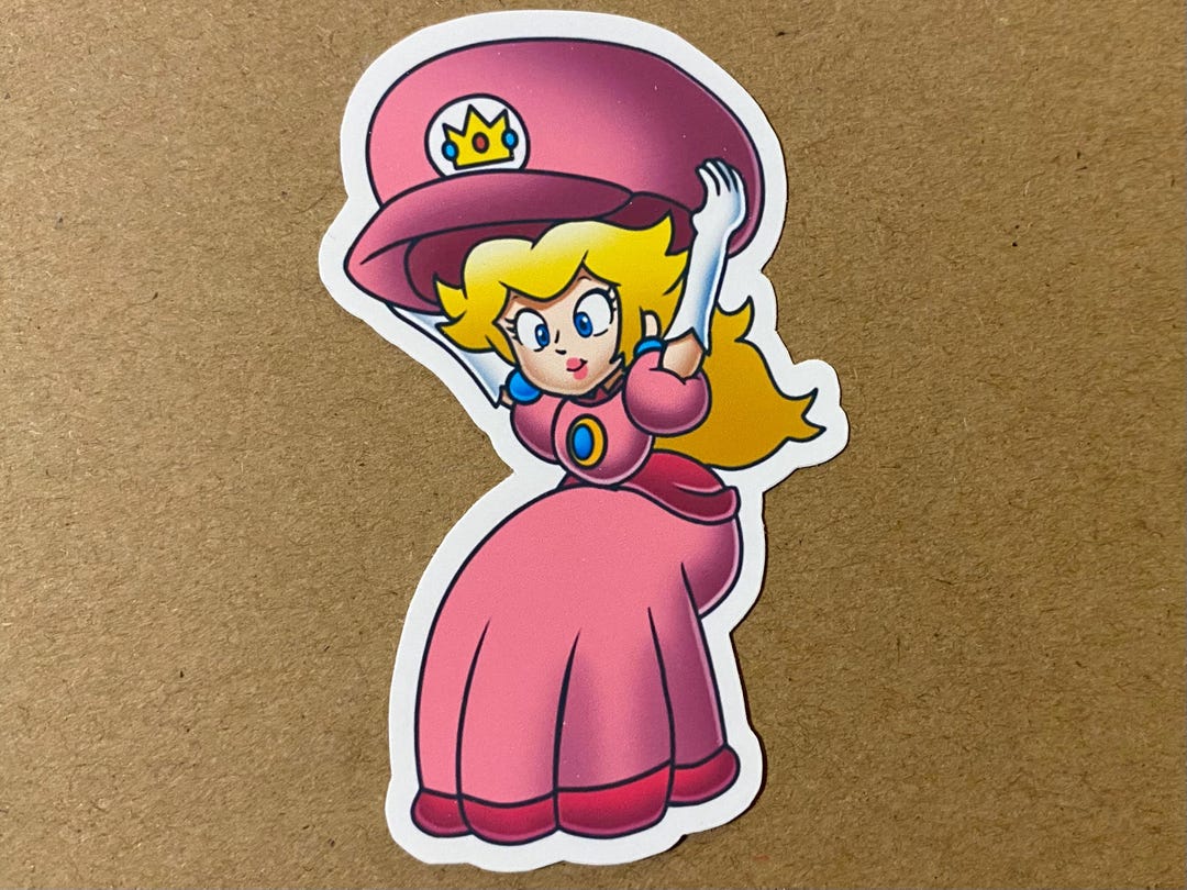 Super Mario Bros. Wonder - Floating Cap Peach L Vinyl Sticker - Etsy