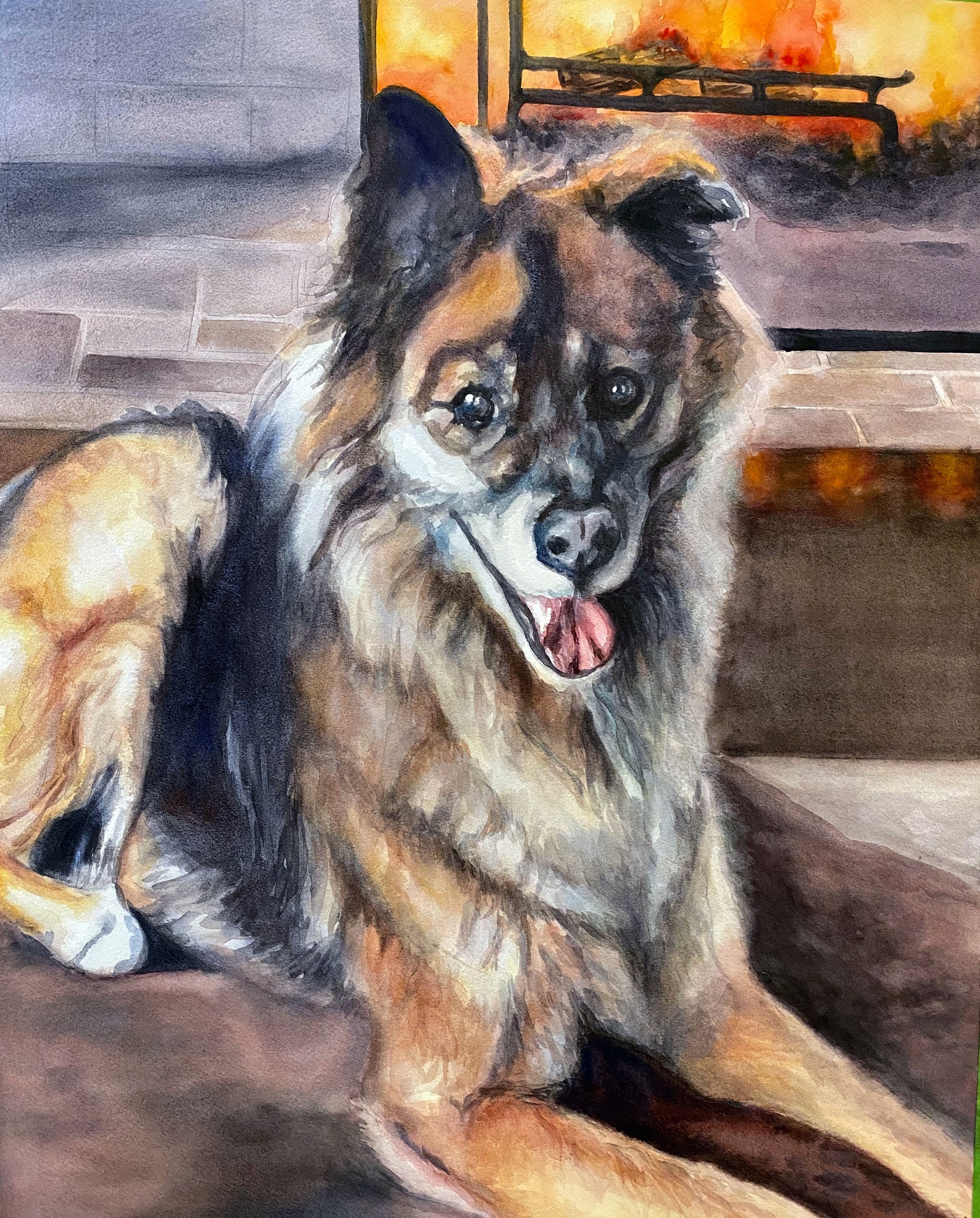 Personalizado perro Retrato pintura de la foto - Etsy España