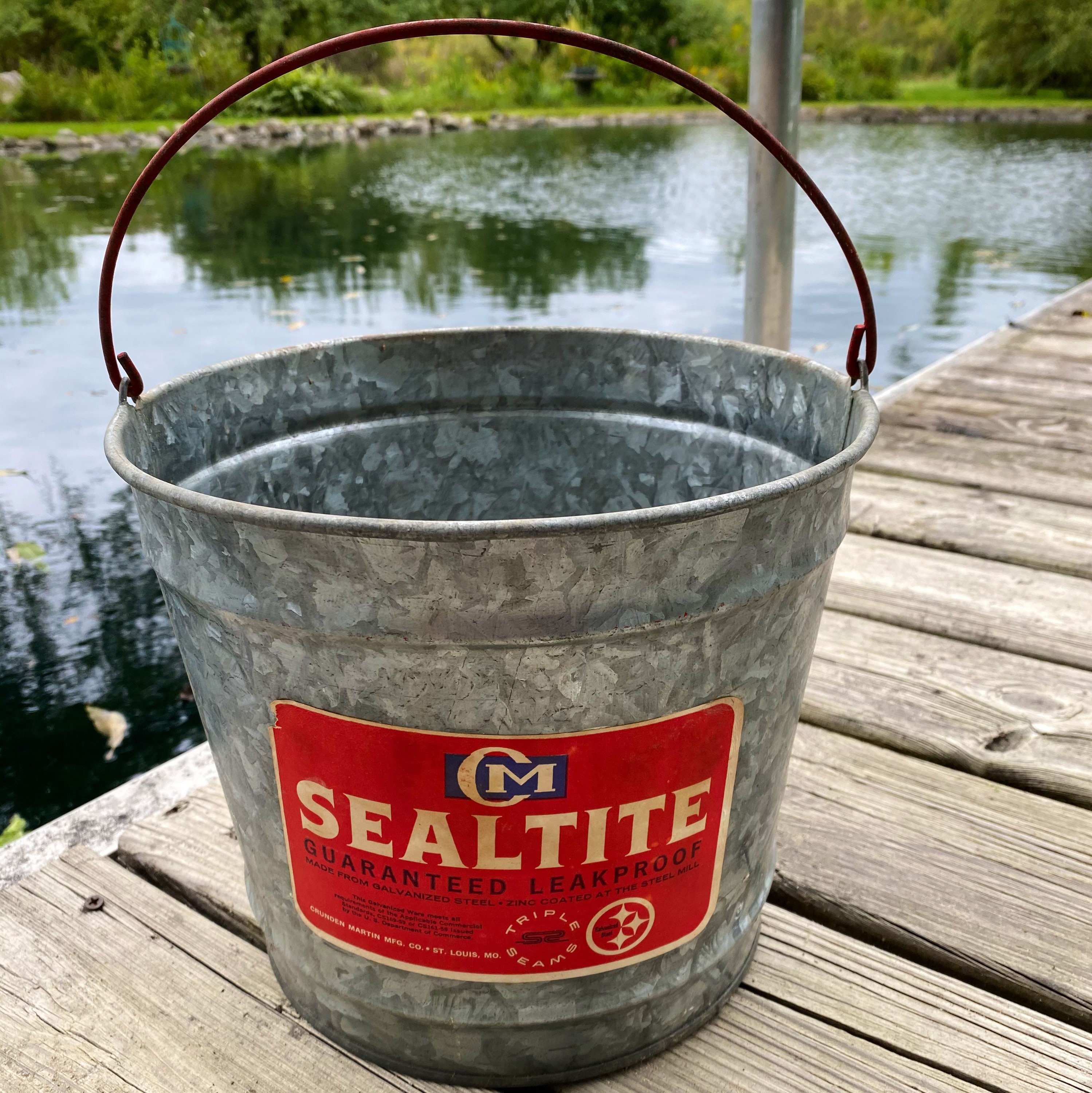 Vintage Metal Bucket Galvanized Tin Farmhouse Decor - Etsy