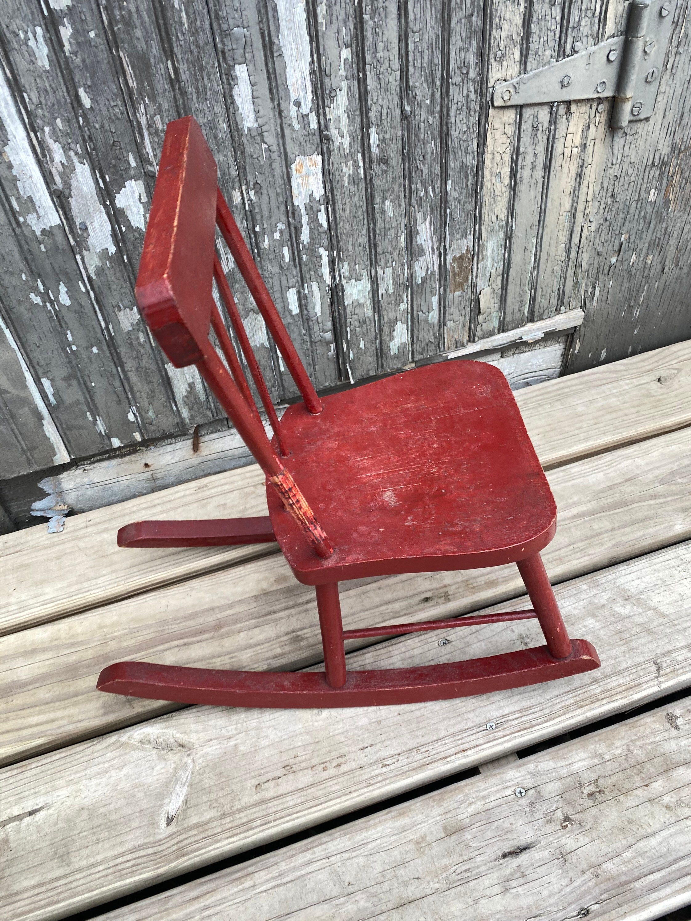Vintage Wooden Kids Rocking Chair Childs Wood Farmhouse - Etsy