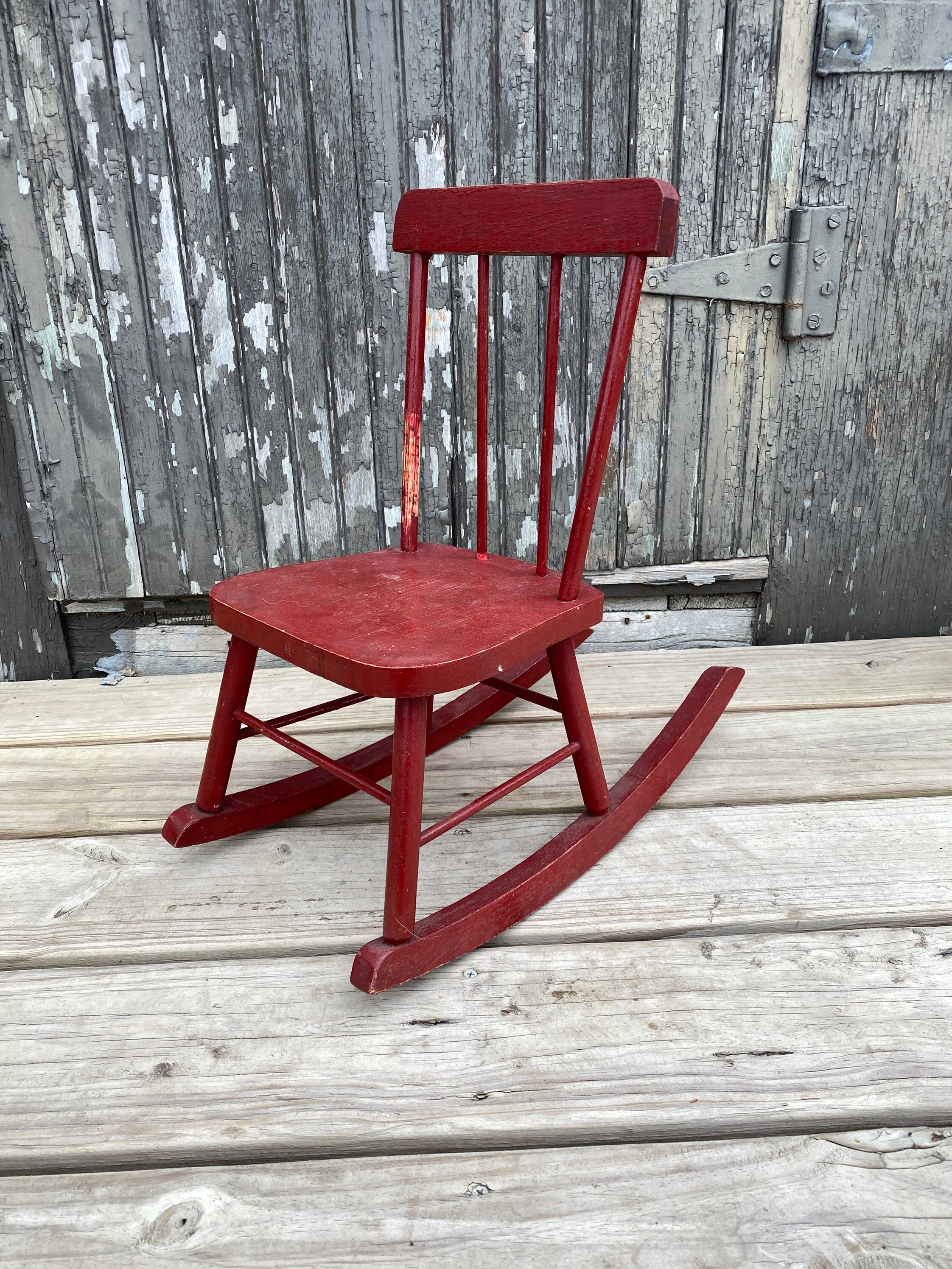 Vintage Wooden Kids Rocking Chair Childs Wood Farmhouse - Etsy
