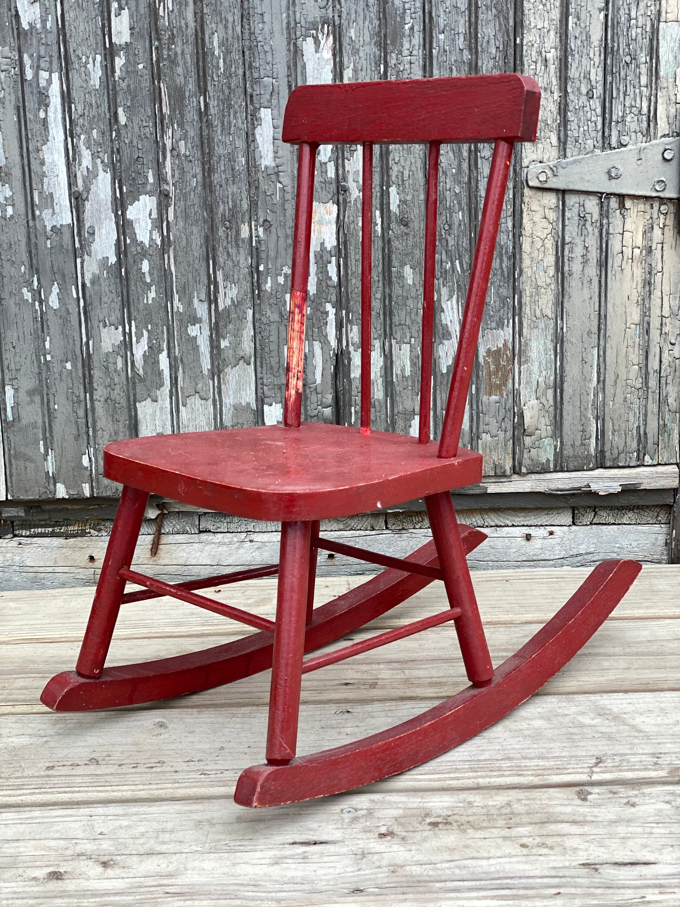 Vintage Wooden Kids Rocking Chair Childs Wood Farmhouse - Etsy
