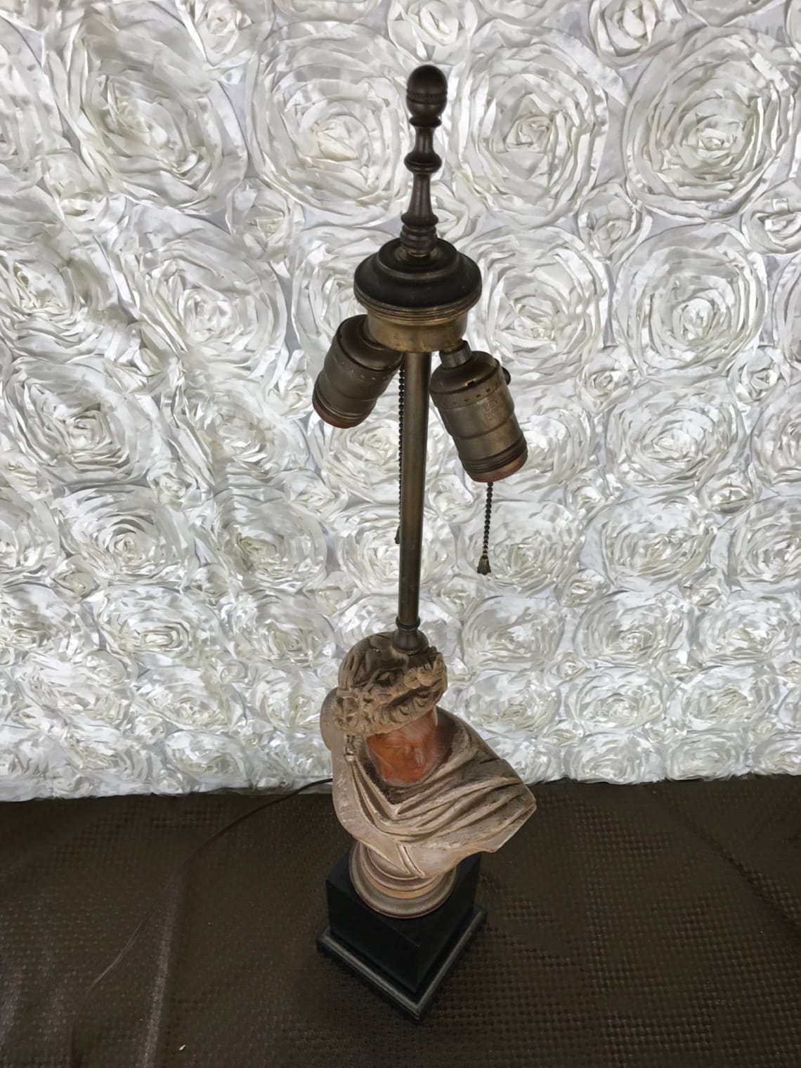 Vintage Lamp Table Lamp Light Wood Brass Apollo Statue | Etsy