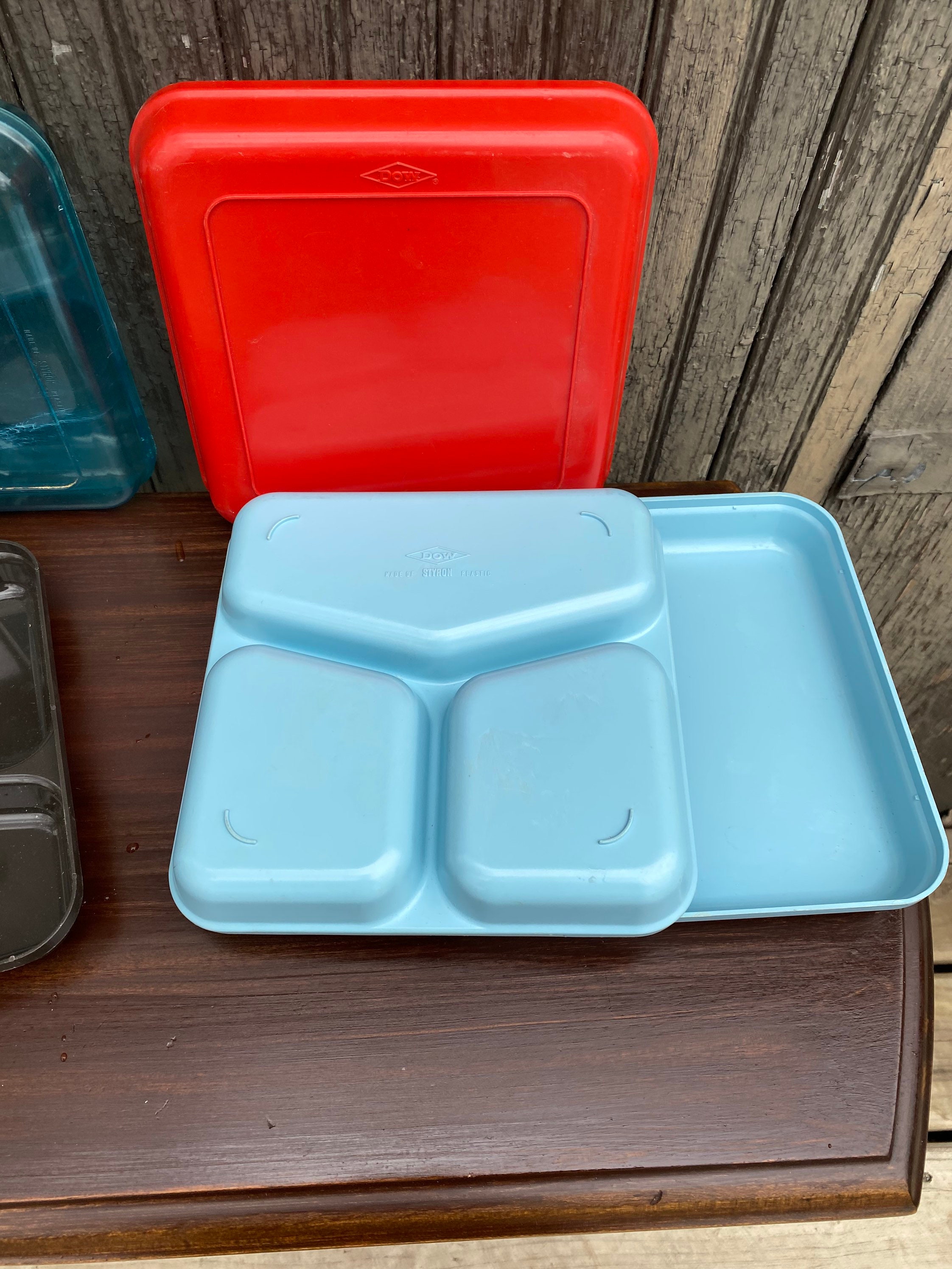 Vintage Plastic Lunch Trays Confetti Set of 4 Dow Styron - Etsy