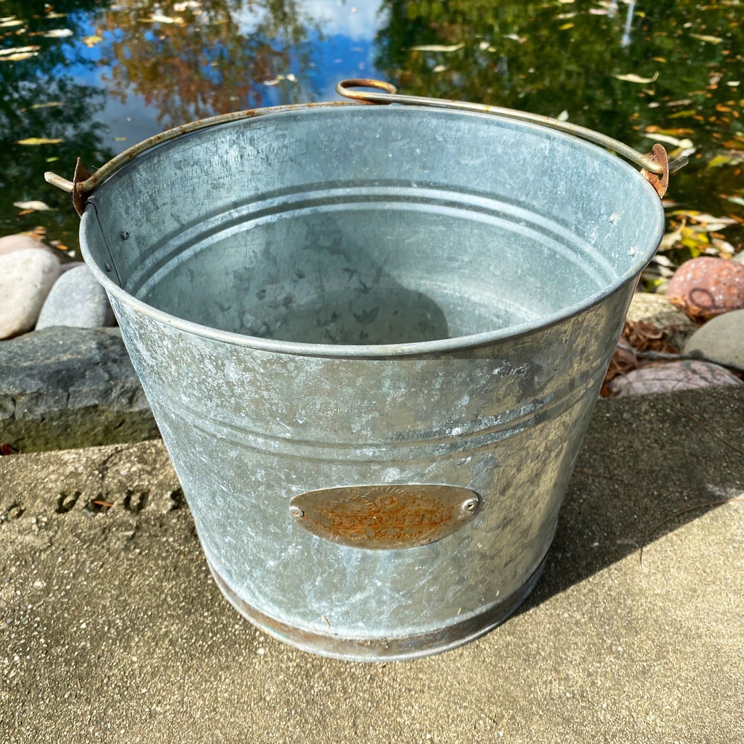 Vintage Metal Bucket, Galvanized, Farmhouse, Decor, Pail, Copper - Etsy
