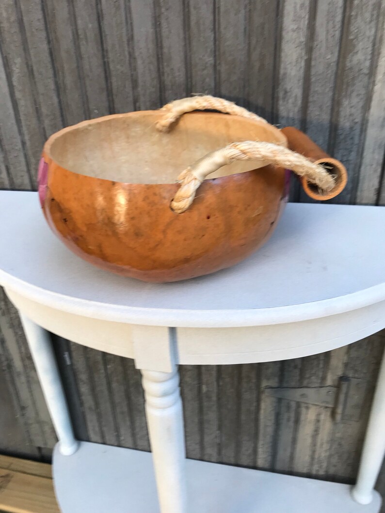 Painted Gourd Basket Hand Painted With Handle - Etsy