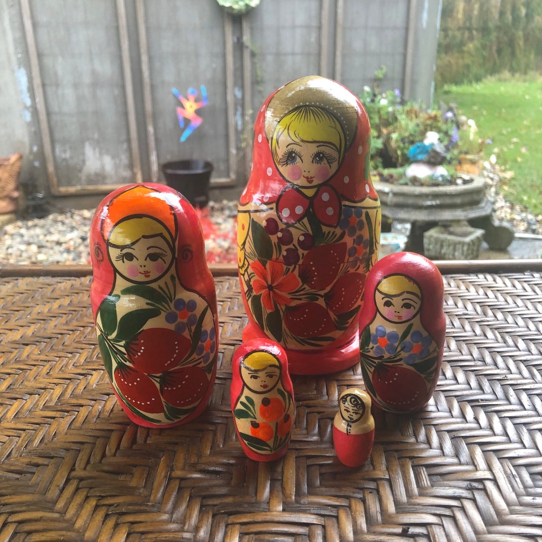 Vintage Stacking Dolls, Matryoshka, Babushka, Nesting, Russian, Doll - Etsy