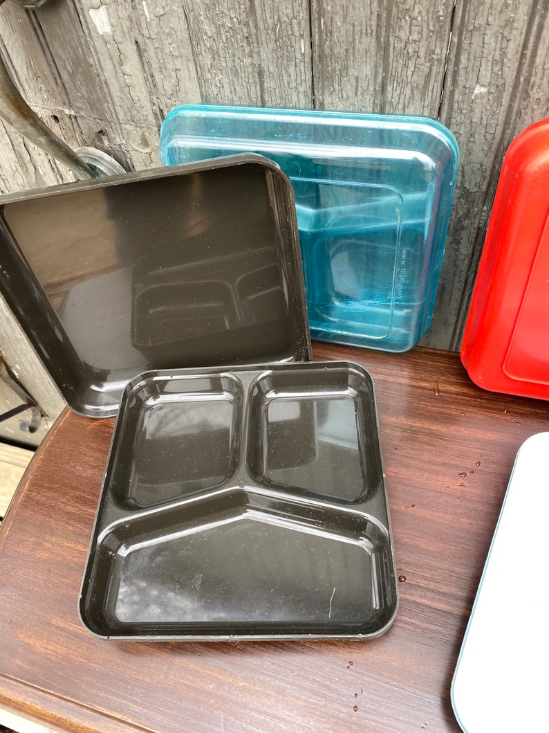 Vintage Plastic Lunch Trays Confetti Set of 4 Dow Styron - Etsy