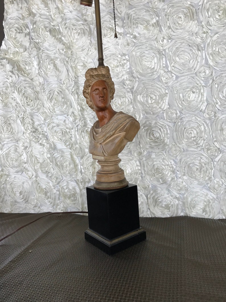 Vintage Lamp Table Lamp Light Wood Brass Apollo Statue | Etsy