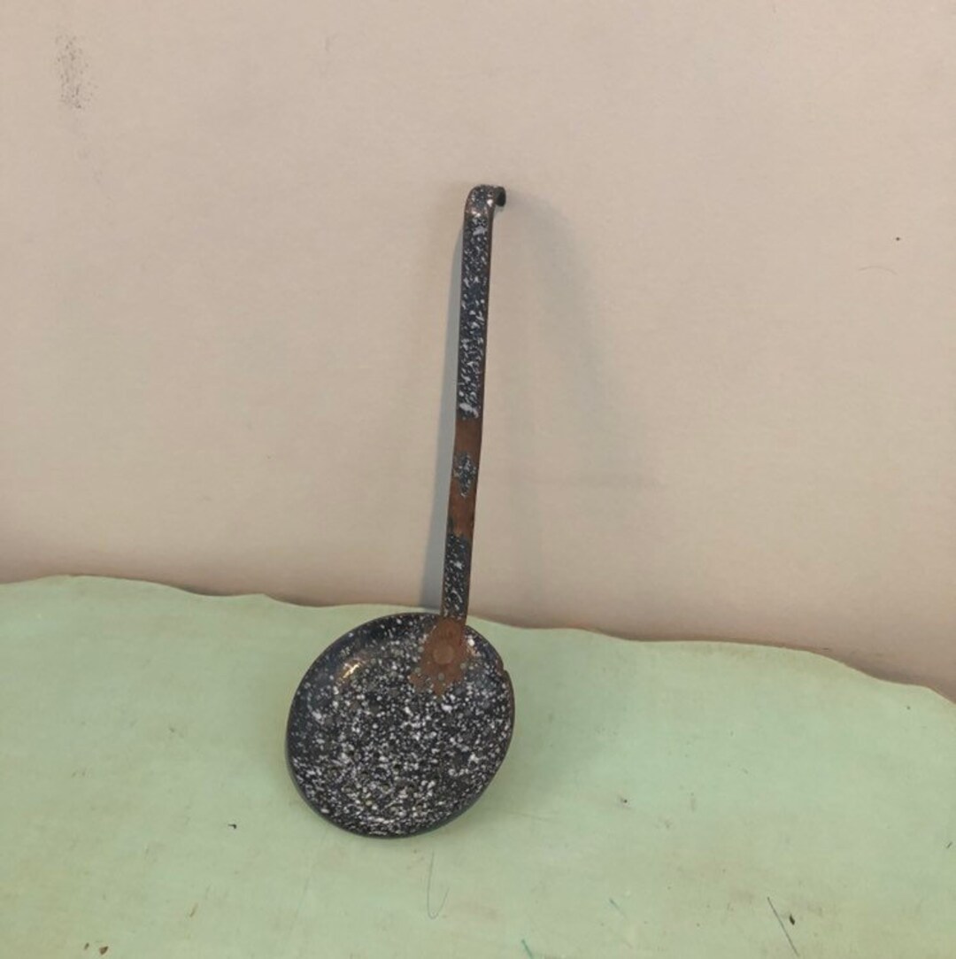 Antique Skimmer Spoon, Ladle, Granite, Colander Spoon, Straining ...