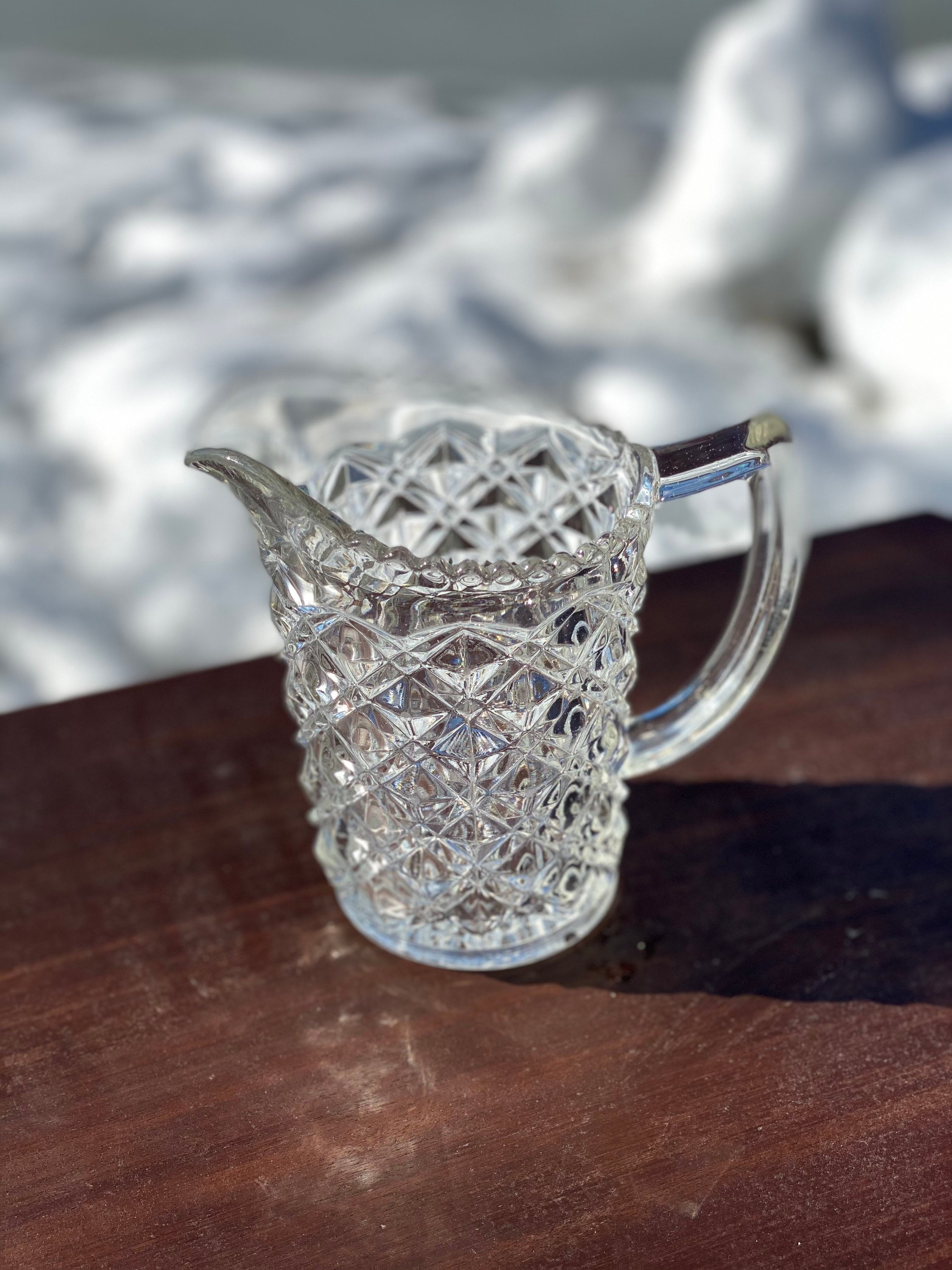 Vintage Pitcher, Glass, Glass Pitcher, Vase, Clear, Glassware, Vintage ...