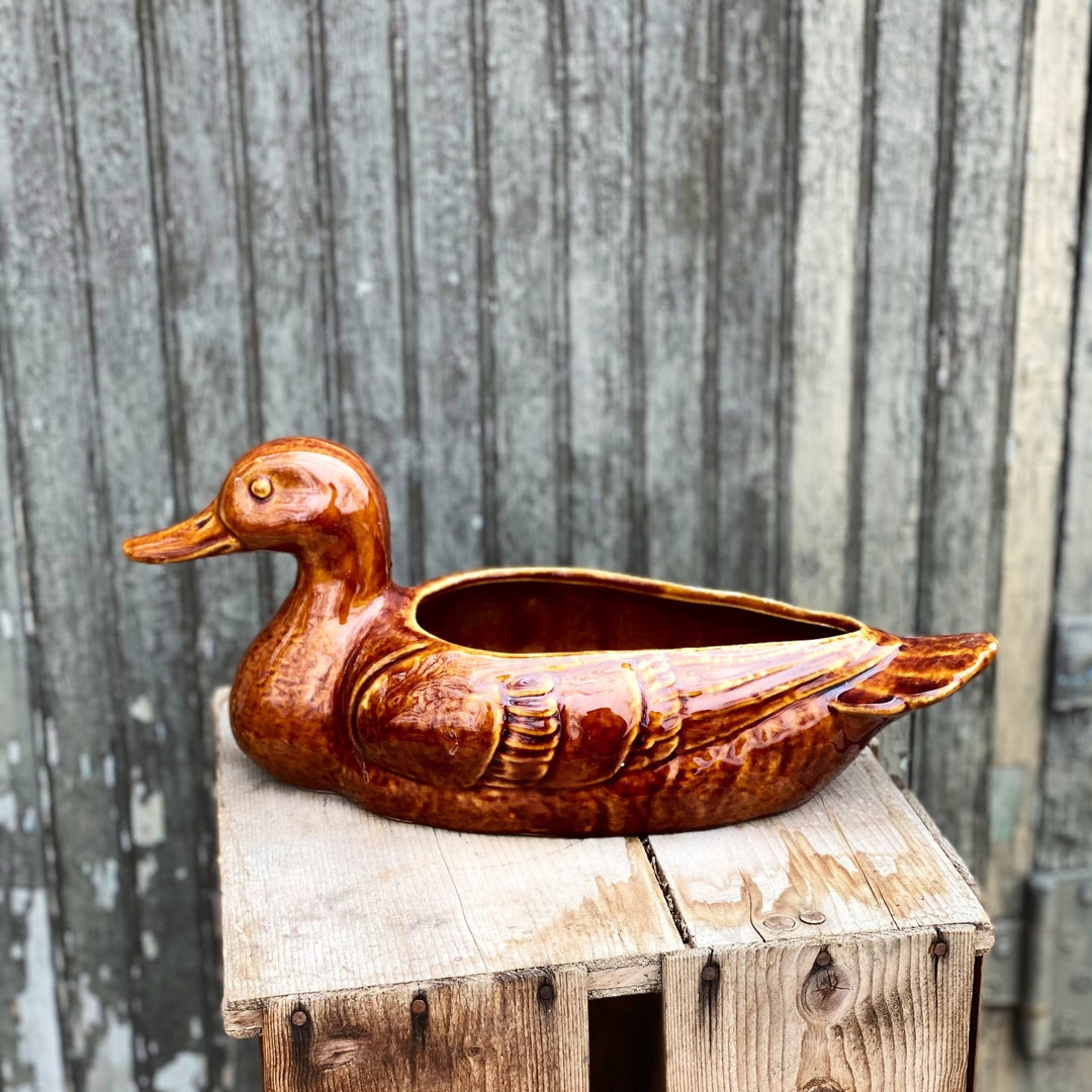 Vintage Duck Stoneware ,pottery, Planter, Flower Pot, USA, Farmhouse ...