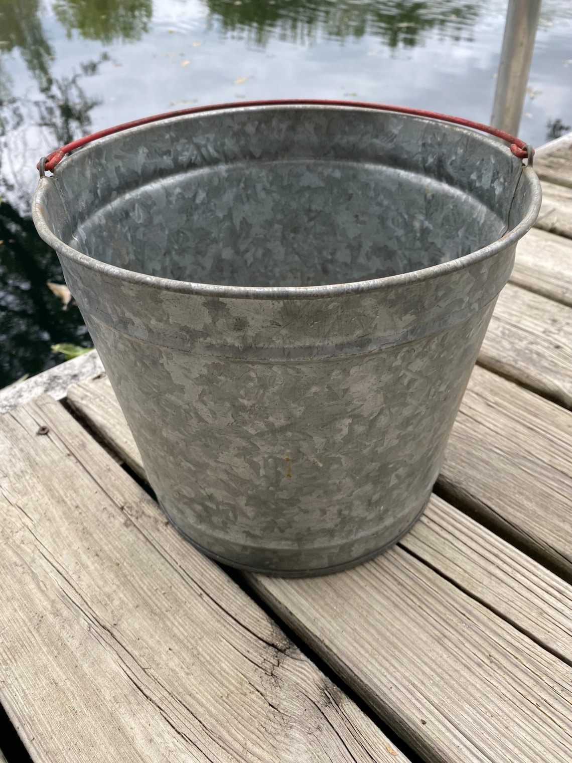 Vintage Metal Bucket Galvanized Tin Farmhouse Decor - Etsy