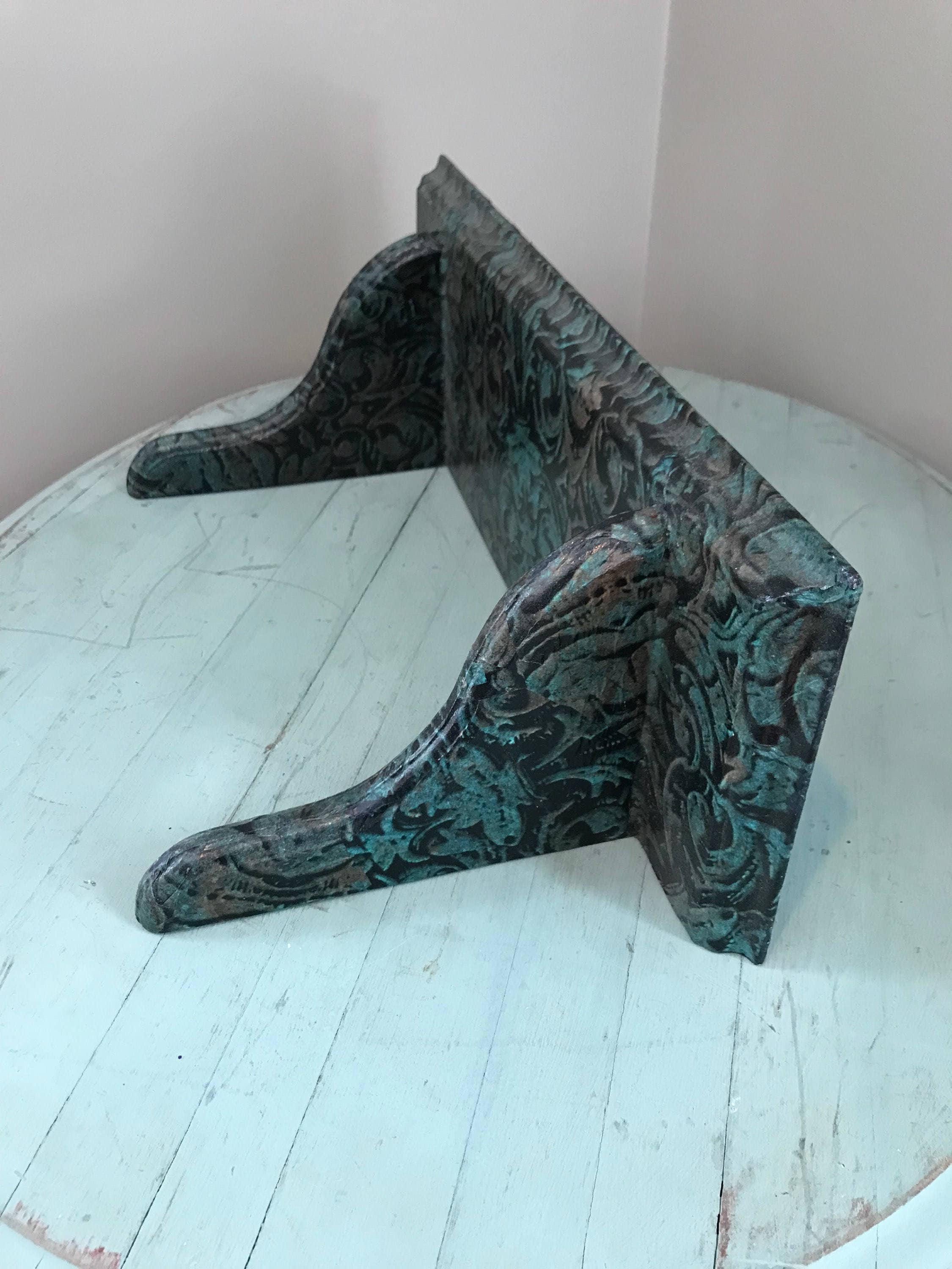 Vintage Wooden Shelf Upcycled Decoupage Paisley Turquoise | Etsy