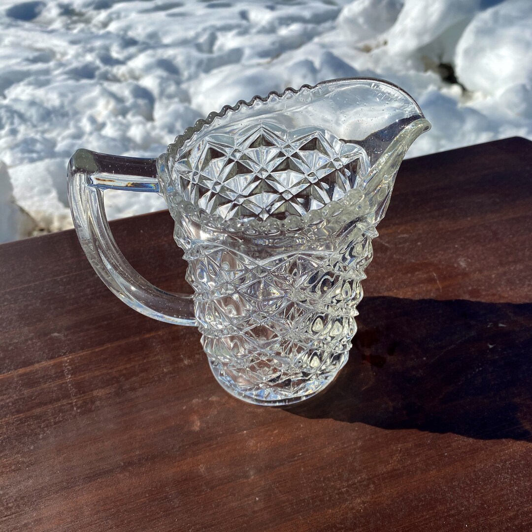 Vintage Pitcher, Glass, Glass Pitcher, Vase, Clear, Glassware, Vintage ...