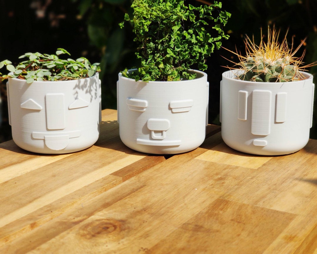 Set of 3 Tiki Planter Sml Aztec Plant Pot Indoor 3D Printed Plants Pot ...