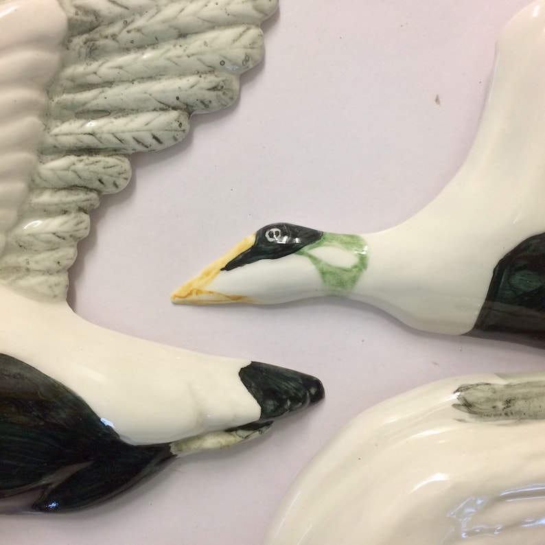 Ceramic wall hanging flying ducks. A Raft of Eiderducks. | Etsy