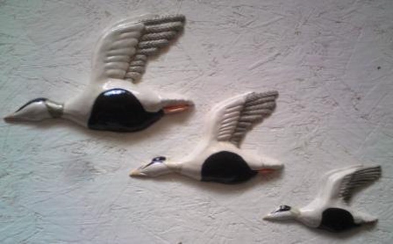 Ceramic Wall Hanging Flying Ducks. A Raft of Eiderducks. - Etsy UK
