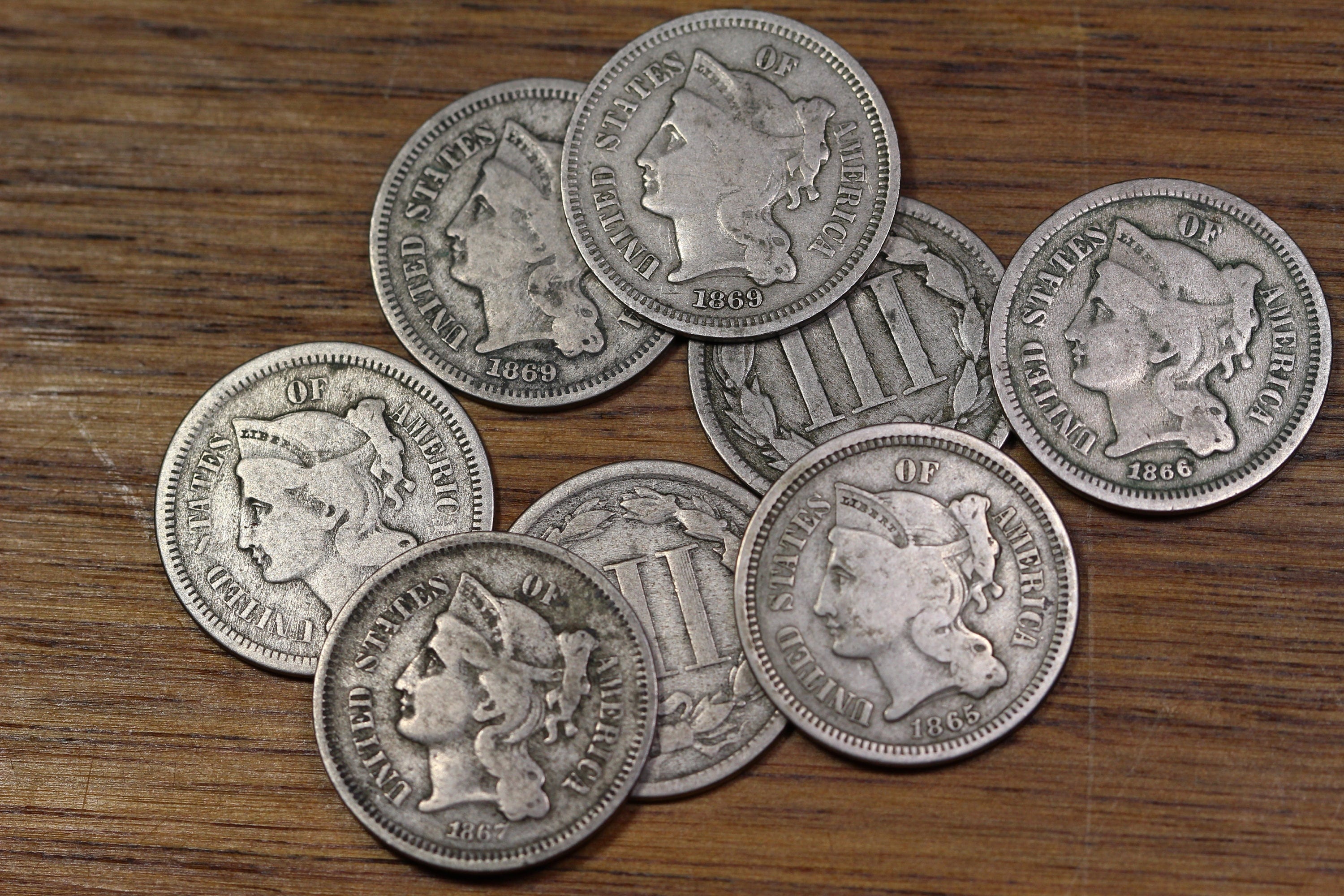 1860s Copper-nickel Three Cent Coin - US "trime" Collectible - Etsy