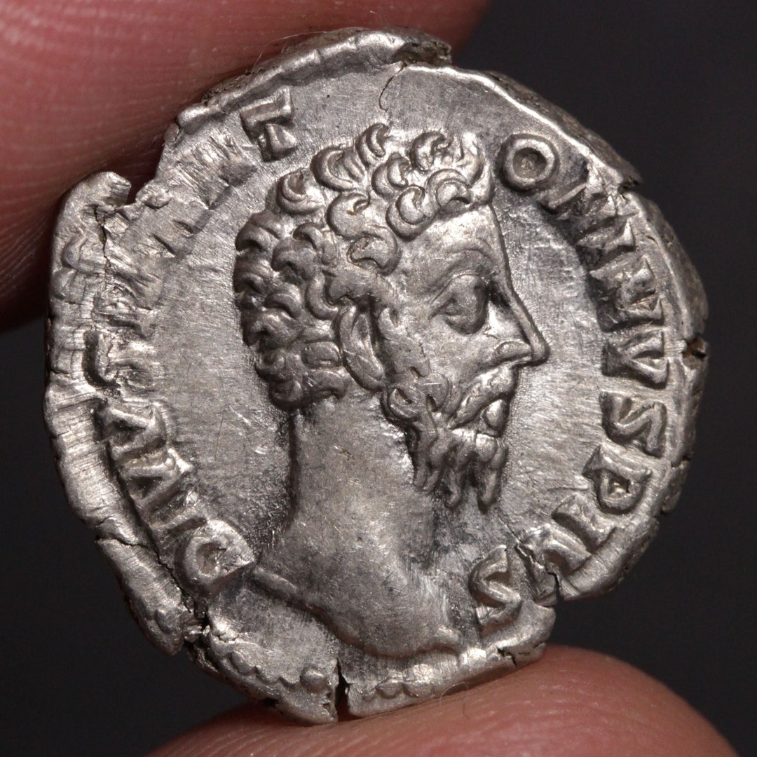 Marcus Aurelius Coin Ancient Roman Silver Denarius 180AD With ...