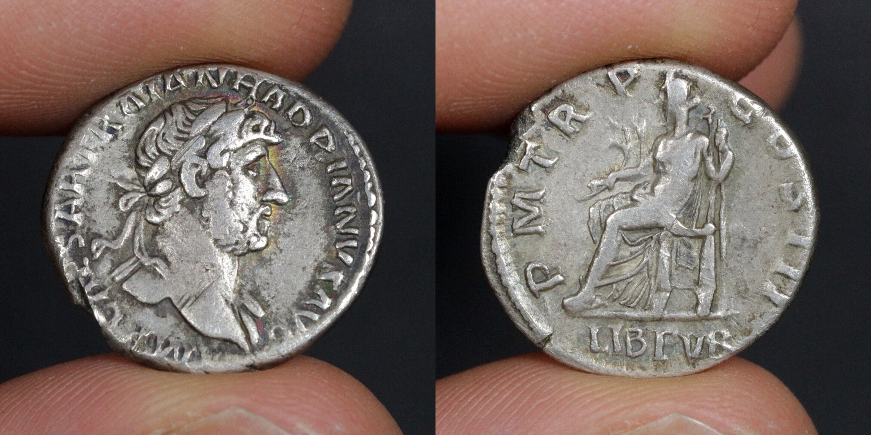 Emperor Hadrian 1800 Year Old Ancient Roman Empire Silver Denarius Coin ...