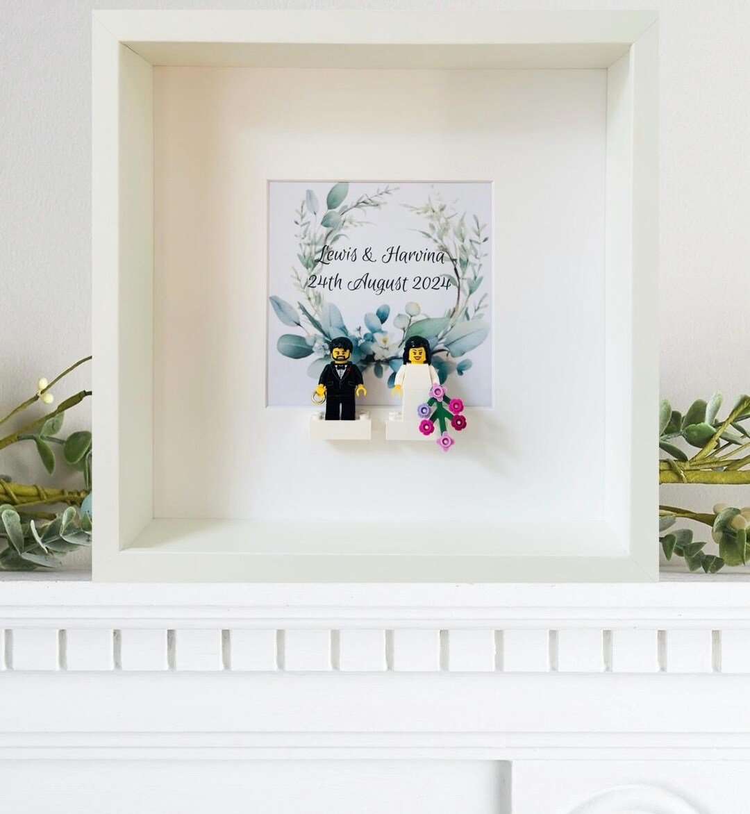 Wedding Frame With Personalised Lego Mini Figures Personalised With ...