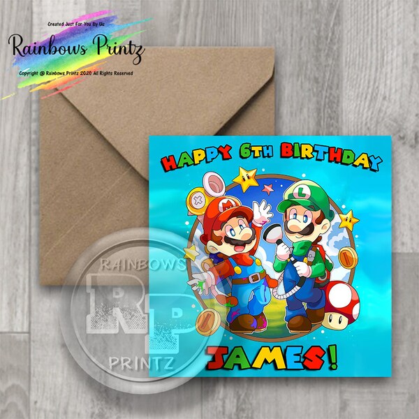 Nintendo Birthday Card - Etsy