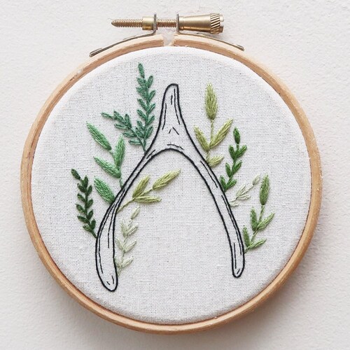 Wishbone Embroidery Pattern PDF Digital Download 4-inch - Etsy UK