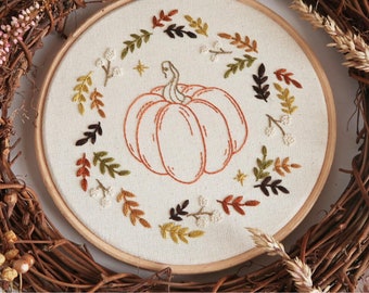 Pumpkin - Hand Embroidery Pattern and Tutorial / Guide | Digital ...