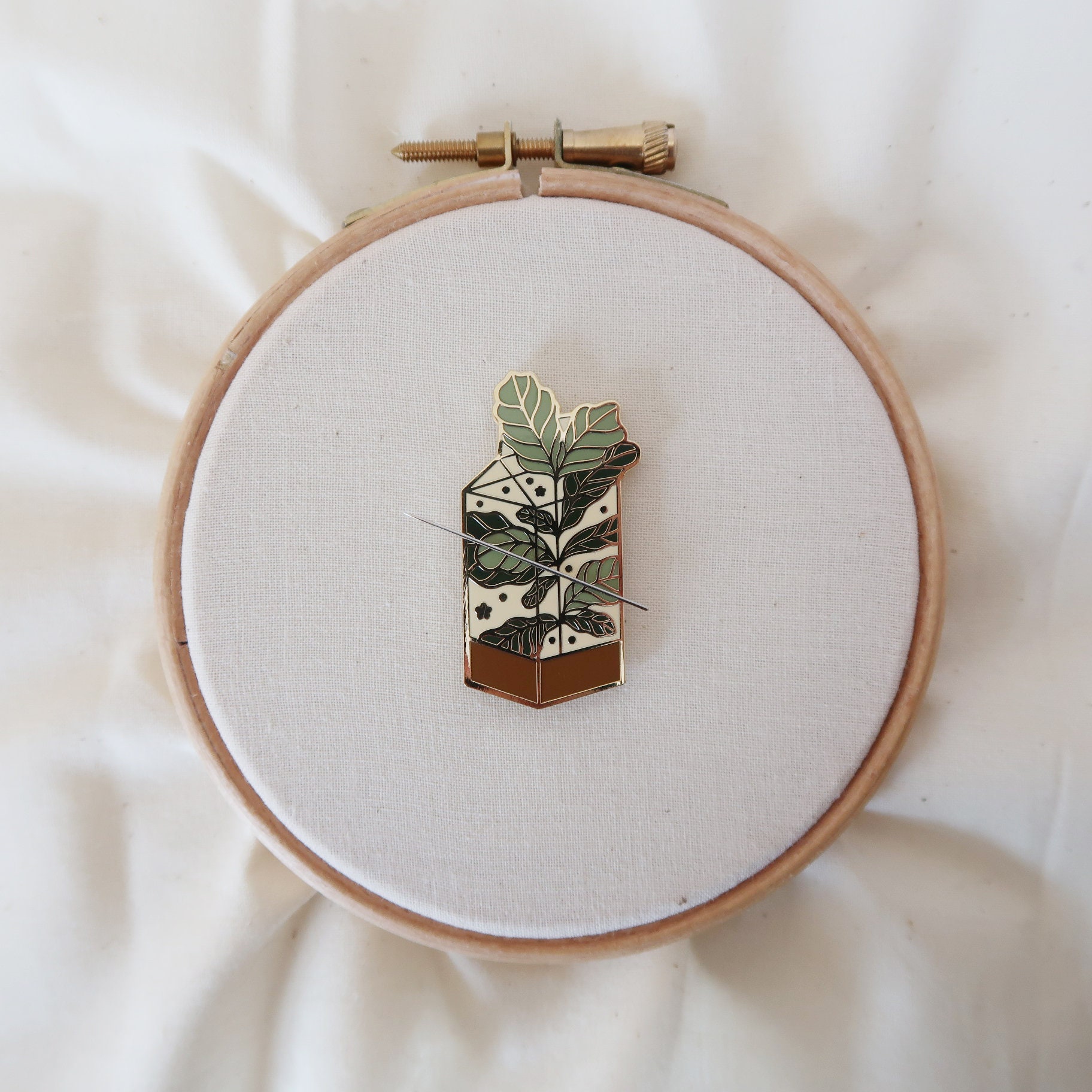 Milk Box Plant Needle Minder Needleminder Enamel Needle - Etsy