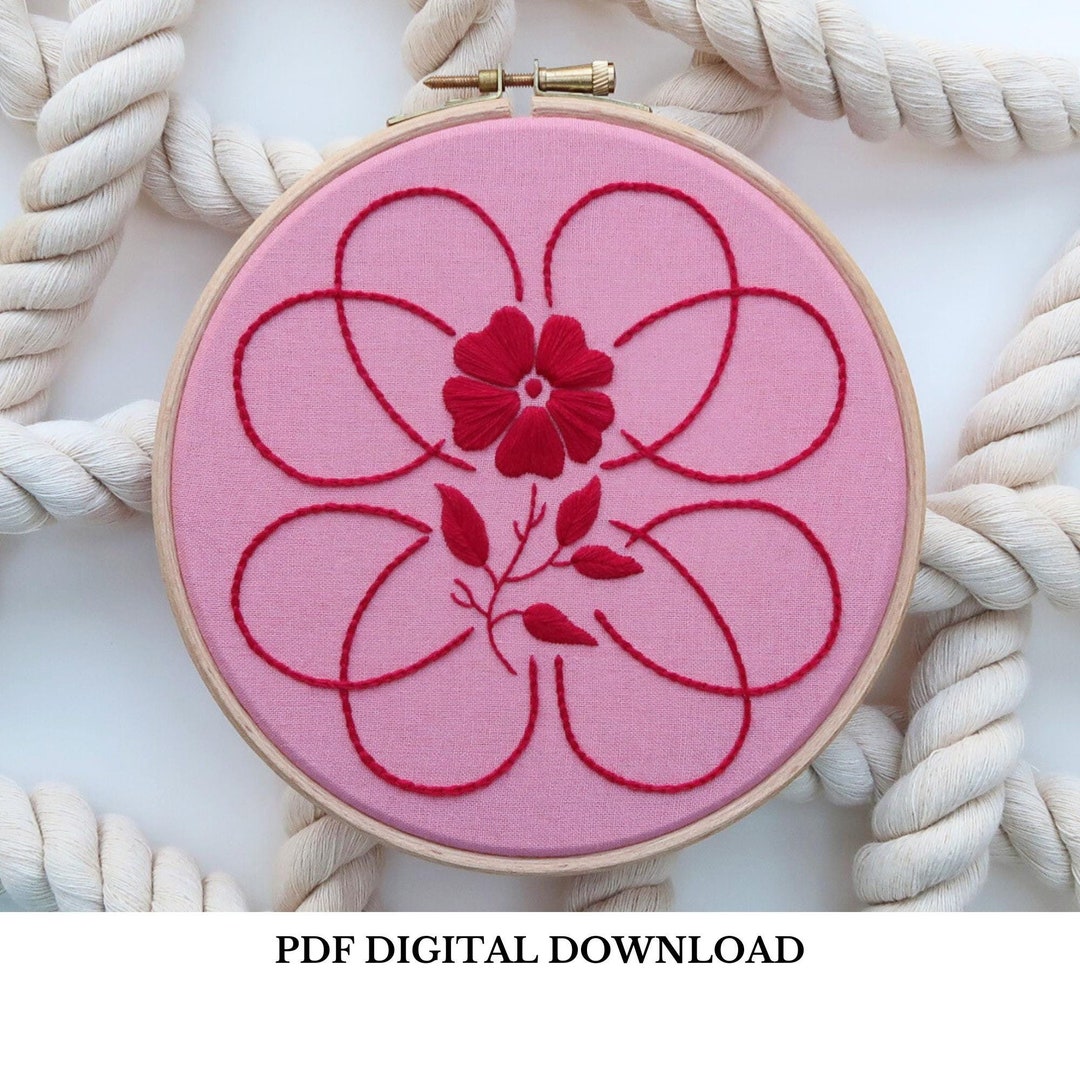 Floral Embroidery Pattern: Primrose Celtic Love Knot - PDF Digital ...