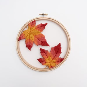 Fall/autumn Maple Leaf - Hand Embroidery Pattern and Tutorial / Guide ...